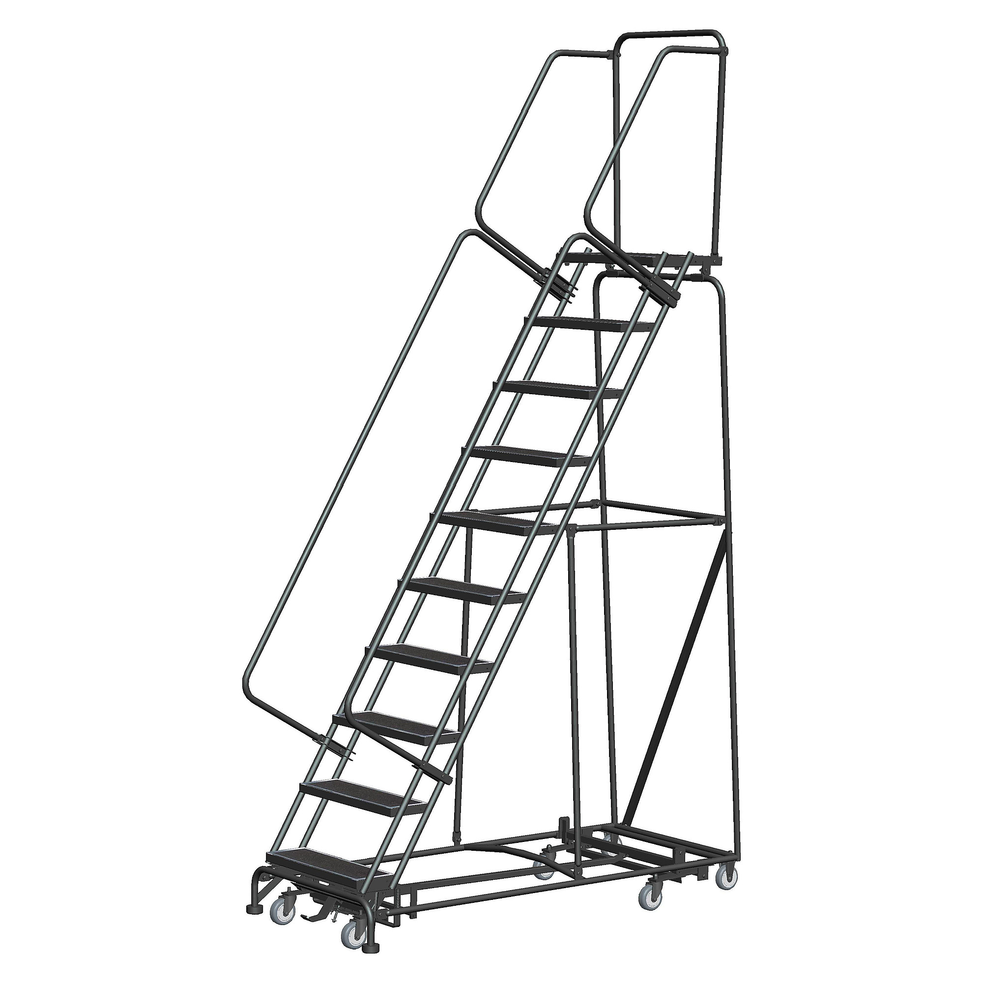 Ballymore, Rolling Ladder, Overall Height 133 in, Steps 10, Material ... Ballymore, Rolling Ladder, Overall Height 133 in, Steps 10, Material ...
